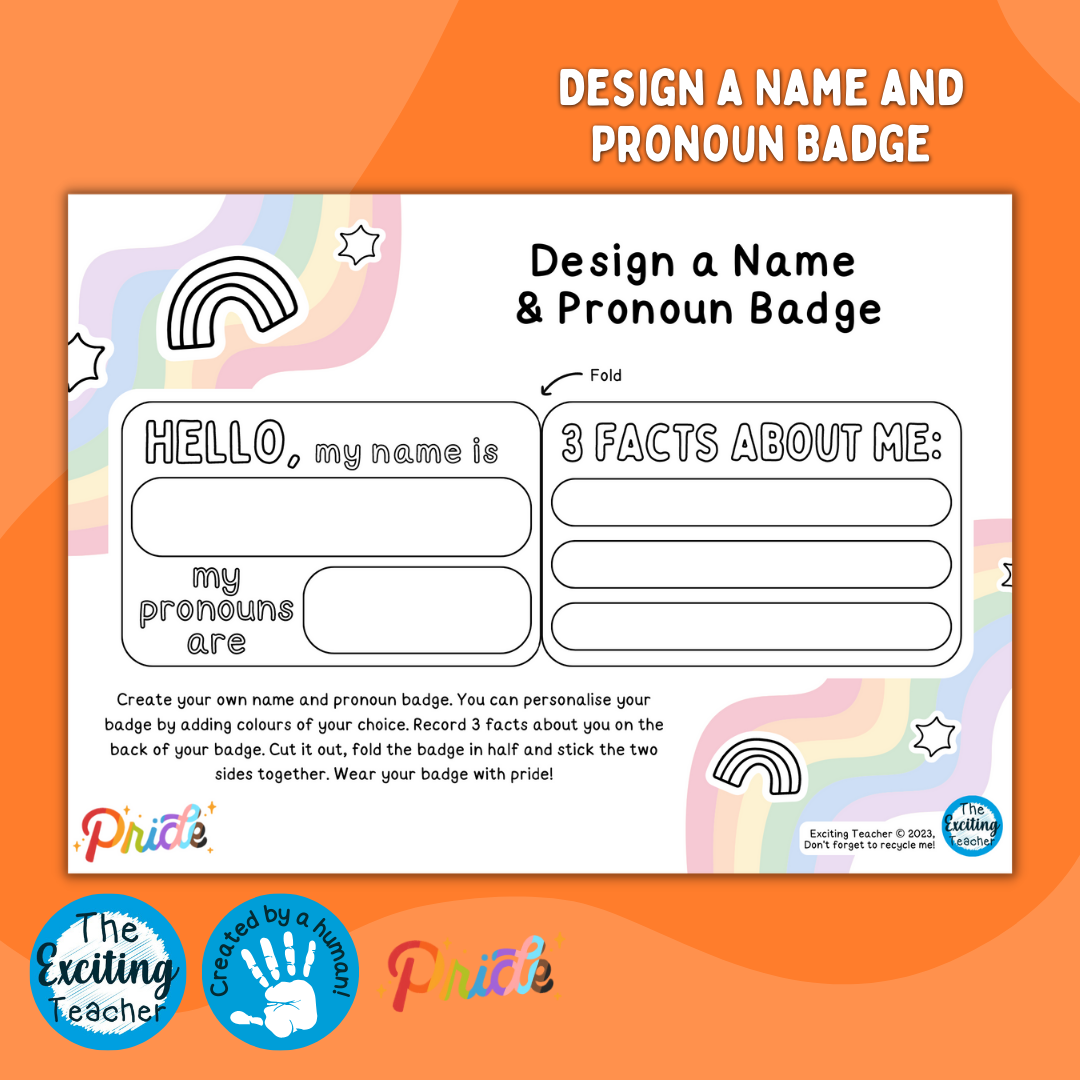 Design a Name and Pronoun Badge (Pride LGBTQIA+ Resources) – Exciting ...