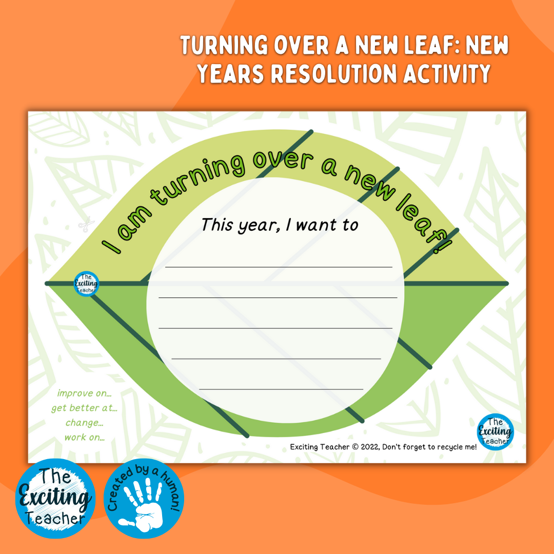 Turning over a New Leaf: New Years Resolution Activity – Exciting ...