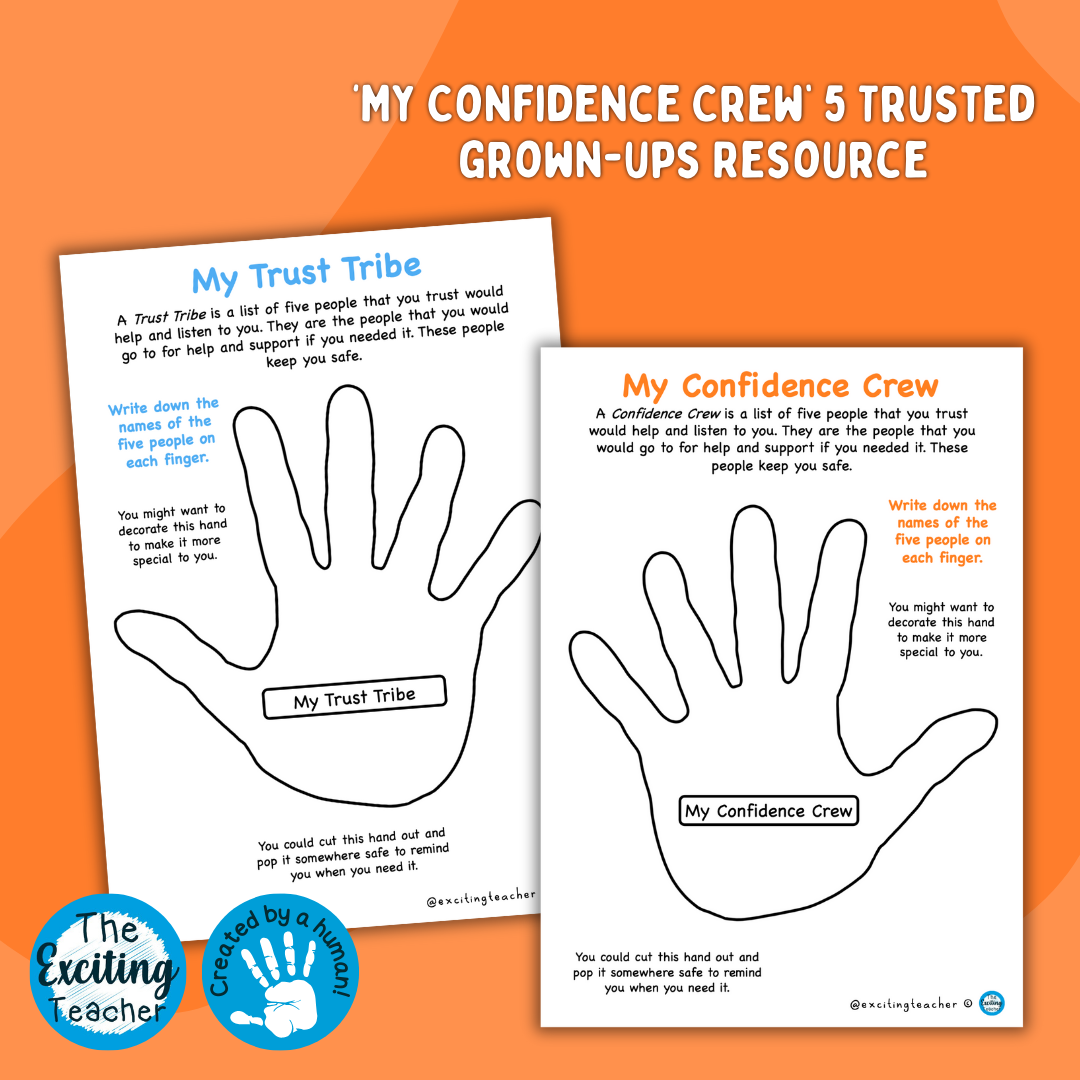 ‘My Confidence Crew (or Trust Tribe)’ Handprint: 5 Trusted Adults ...