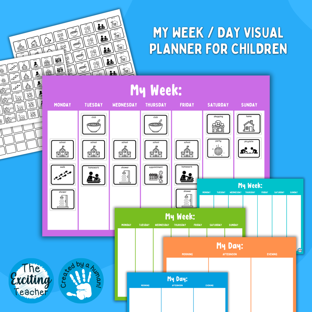 My Weekly Planner & Daily Planner with Visual Icons – Exciting Teacher Hub