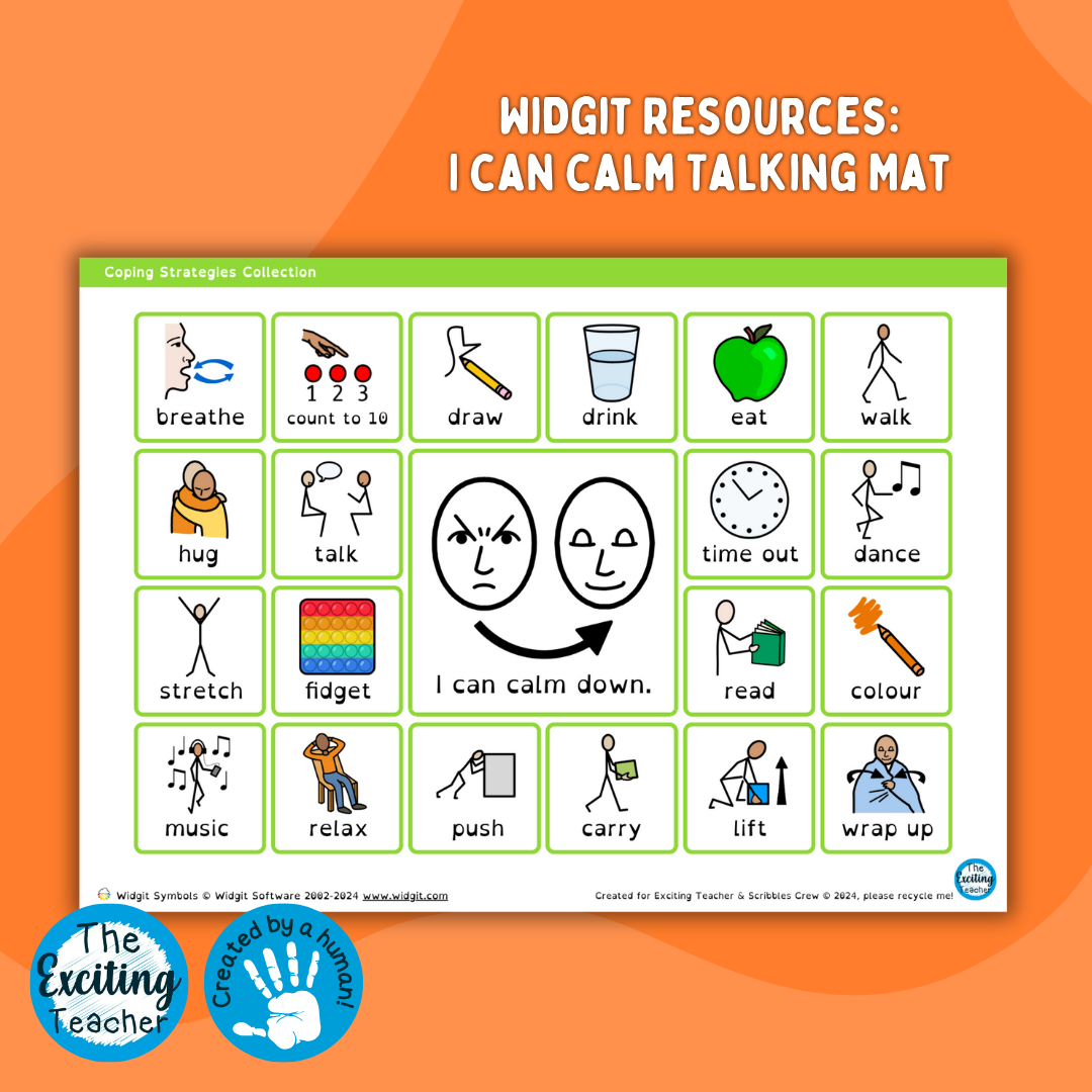 ‘I Can Calm Down’ – Calming Coping Techniques Mat (Widgit Symbols ...