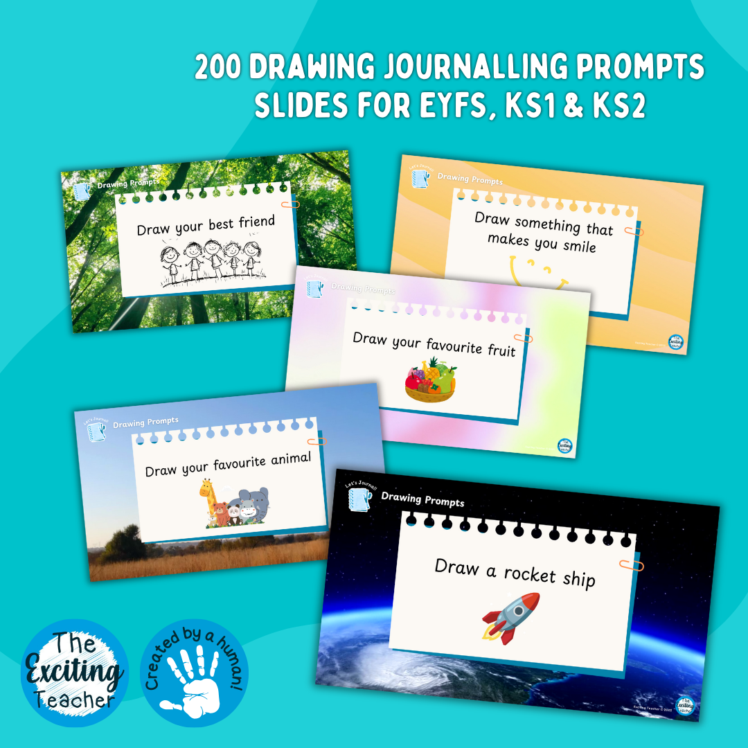 Drawing Journalling Prompts Slides (EYFS, KS1 & KS2) – Exciting Teacher Hub