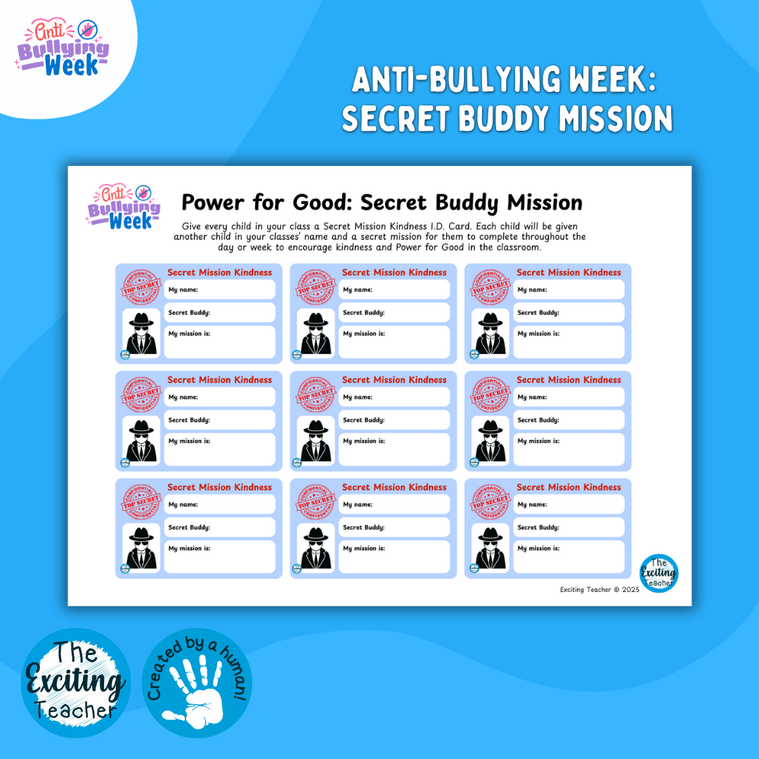 Anti-Bullying Week Resources: Power for Good Secret Buddy Mission for ...