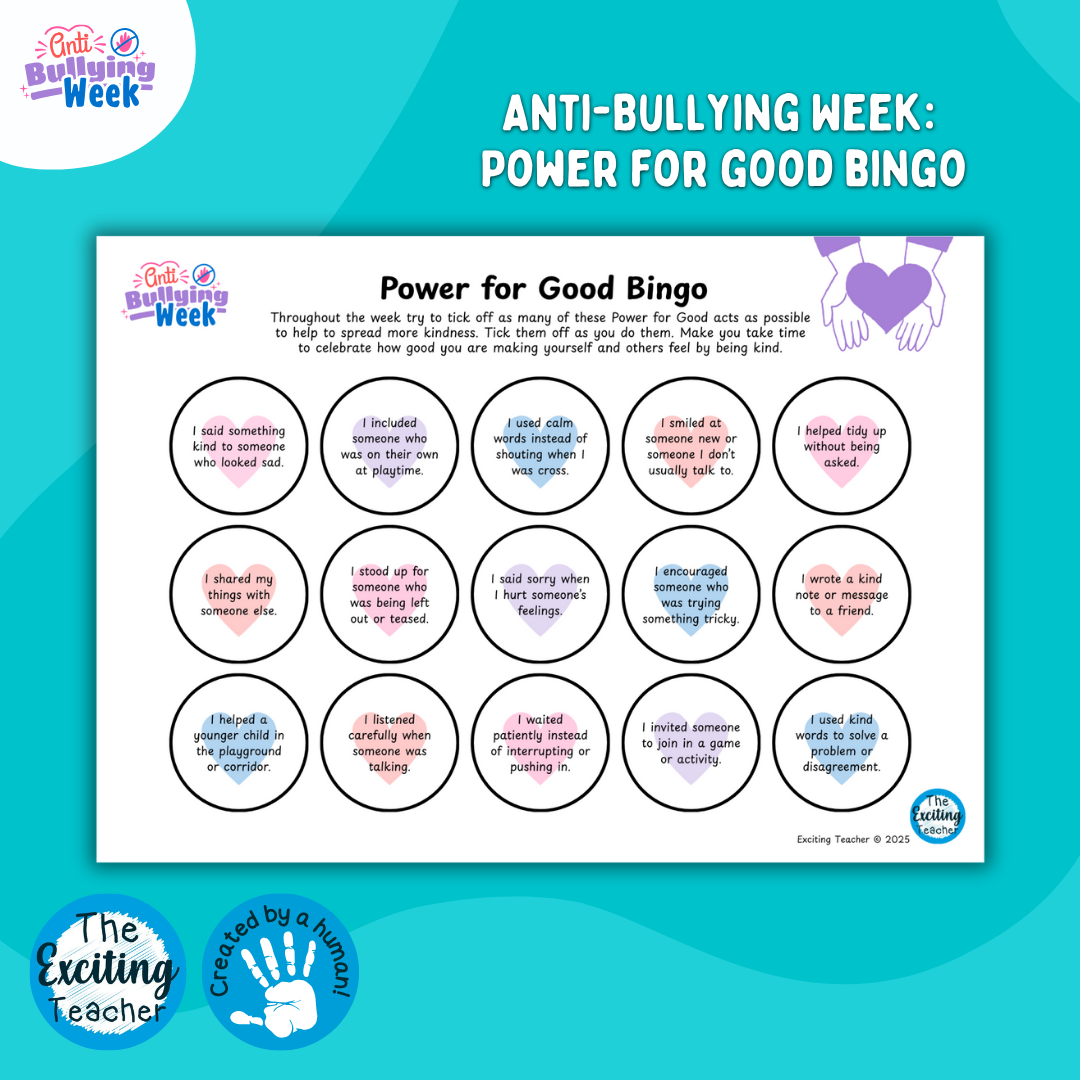 Anti-Bullying Week Resources: Power for Good Bingo for Promoting ...