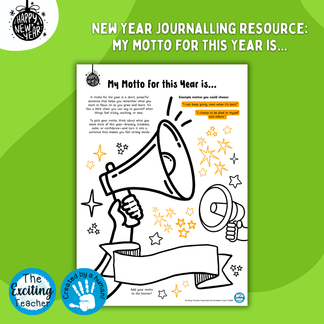 New Year: ‘My Motto for the Year is…’ Journalling Activity for Children ...