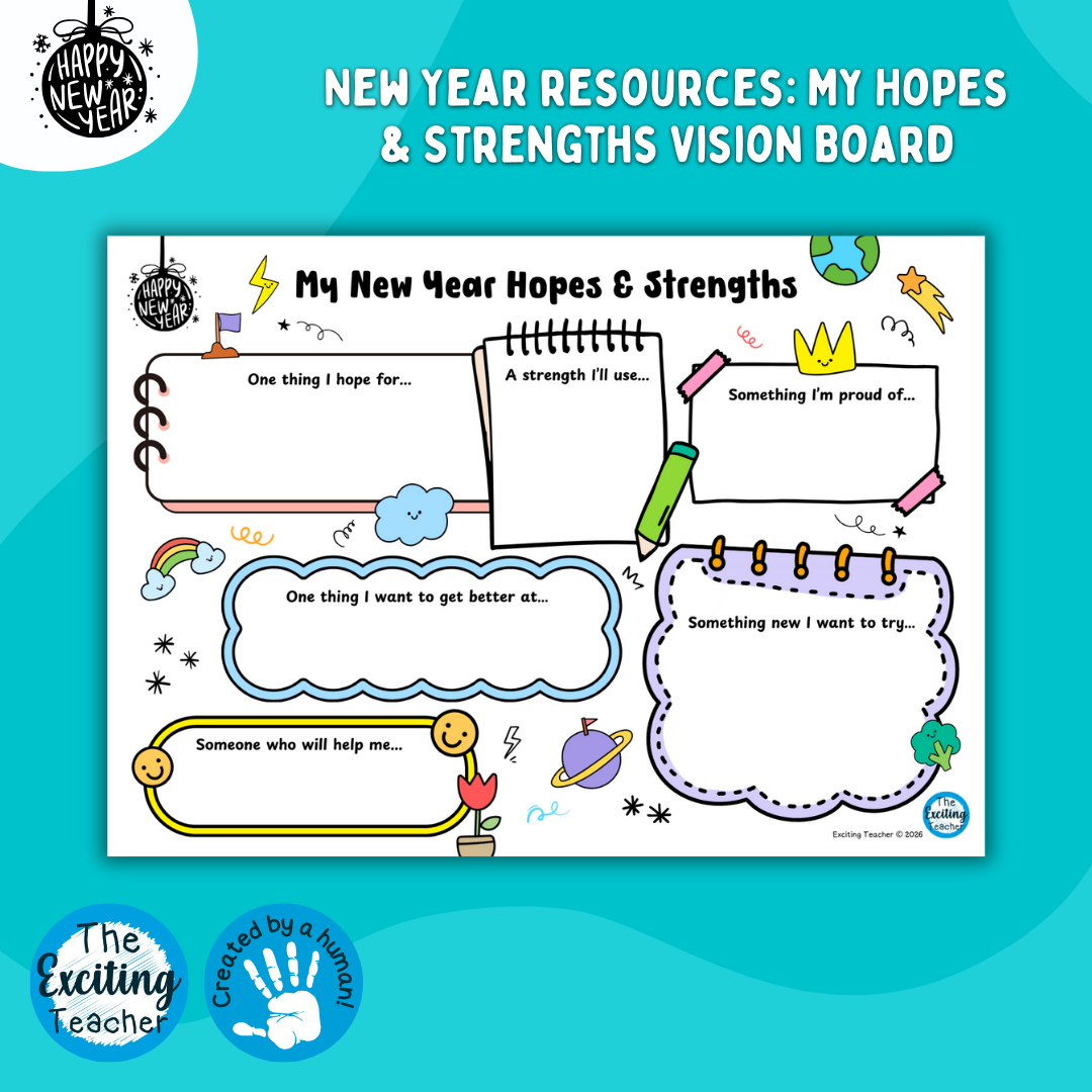 ‘My New Year Hopes and Strengths’: Journalling & Vision Board Activity ...