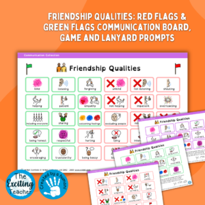 Friendship Qualities: Red Flags & Green Flags Communication Board, Game ...